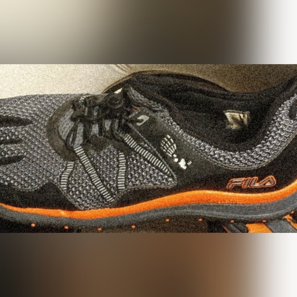 Fila | Shoes | Fila Skeletoes Black Gray Orange Trail Shoes Brand New ...